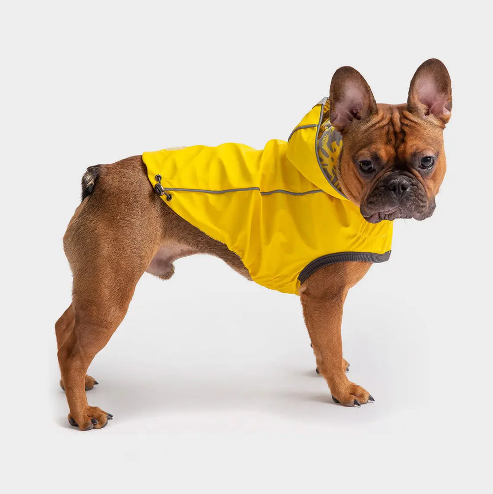 Dog Raincoat with Hood — Reversible Yellow | GF Pet®
